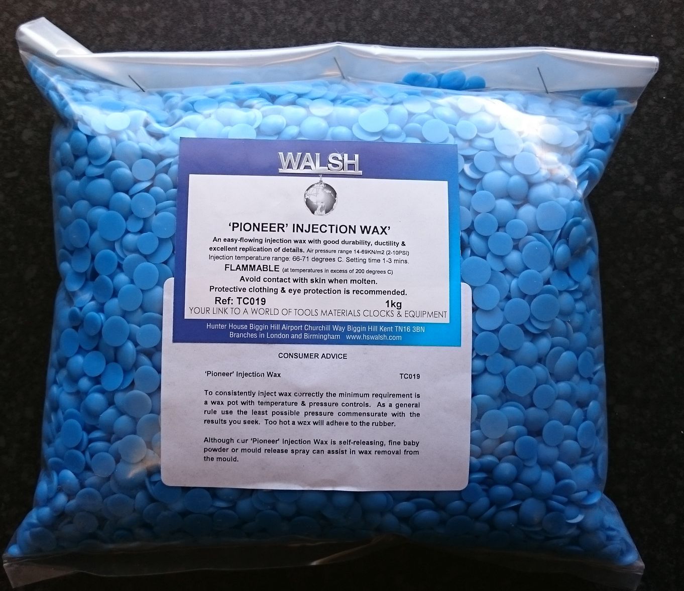 Blue Injection Wax 1Kg - TC019