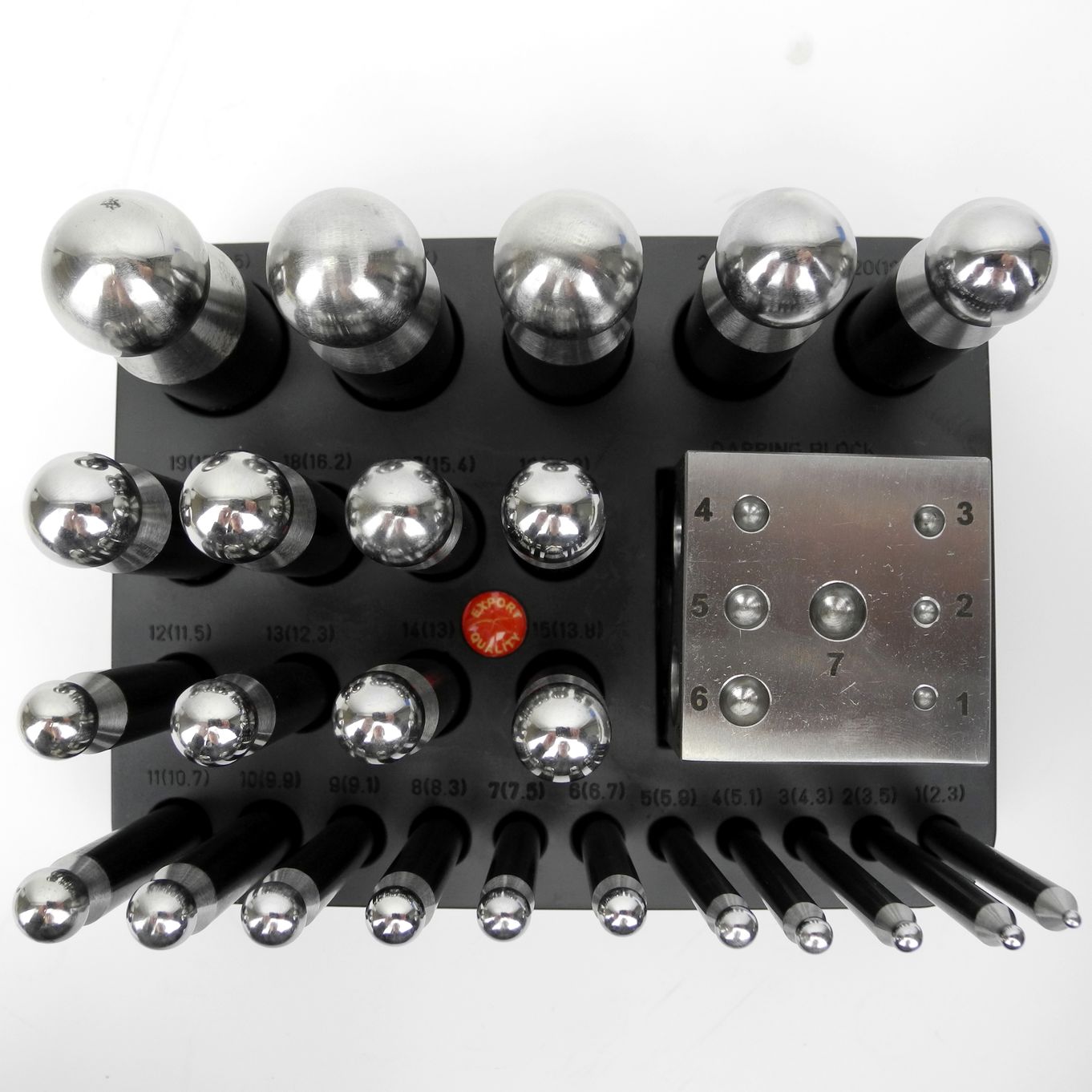 Steel Doming Block & Punch Set (24) Silversmiths Jewellers -TP698