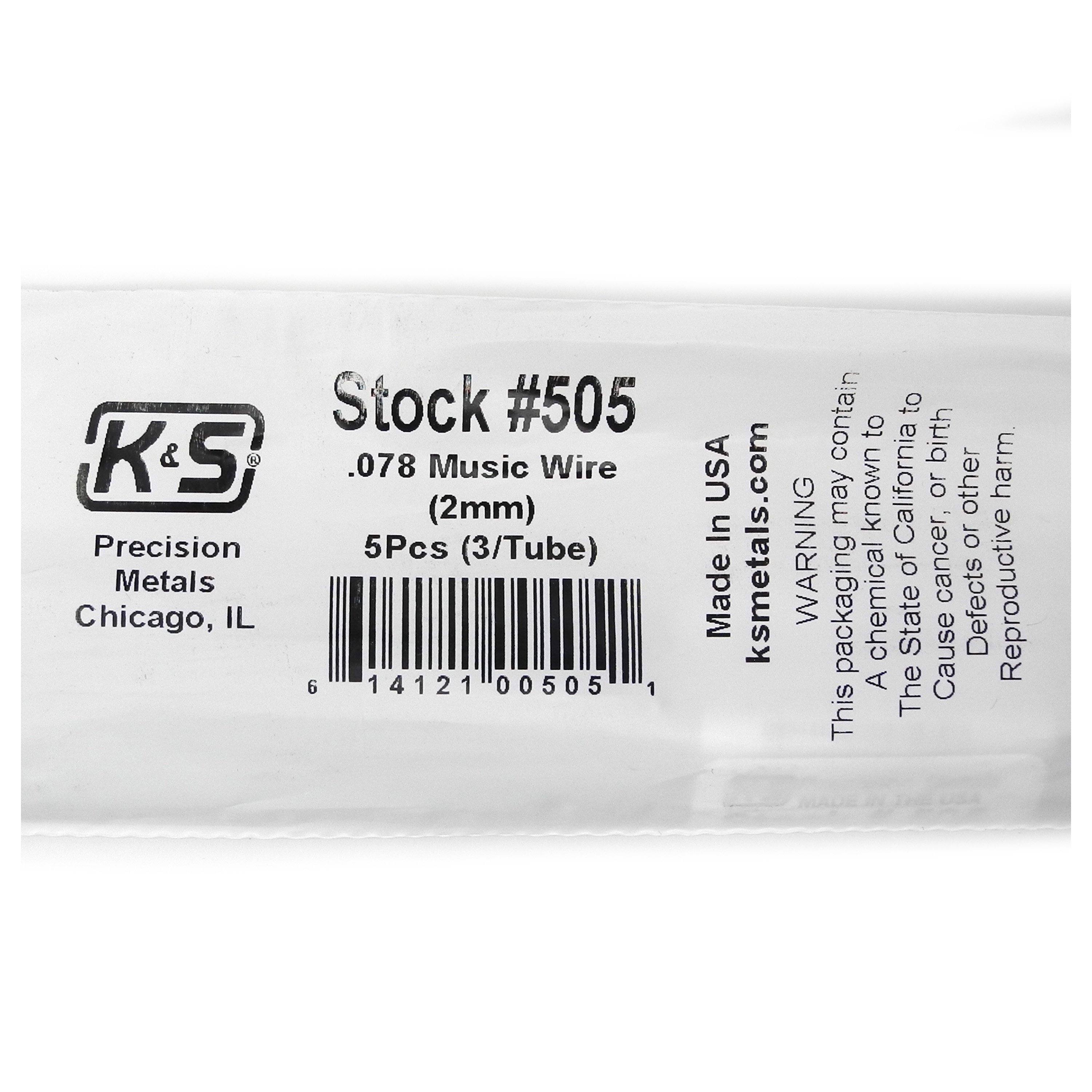 K&S Metals Piano Music Wire .055" X 36" #503 (15 pieces) - FZ503